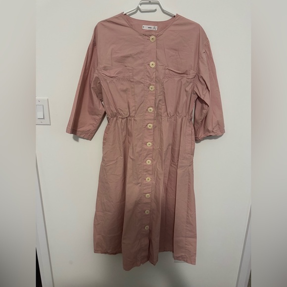 Mango | Dresses | Mango Blush Pink Dress With Button Detail | Poshmark